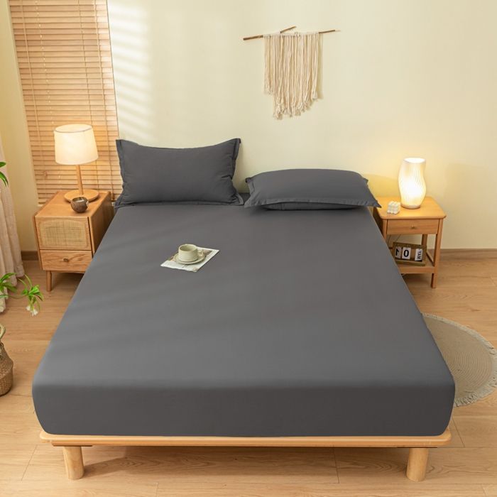 Housse de matelas King Queen Size, couleur unie, douce et confortable ...