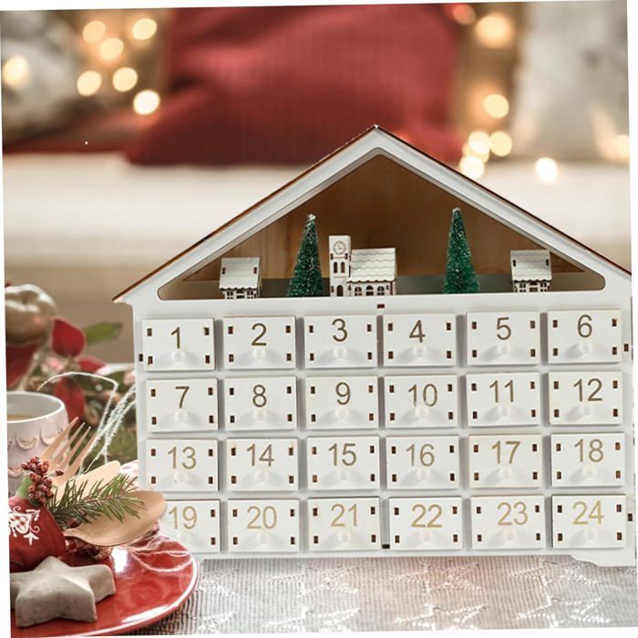 Calendrier de l'Avent en bois, calendrier de l'Avent vide réutilisable ...