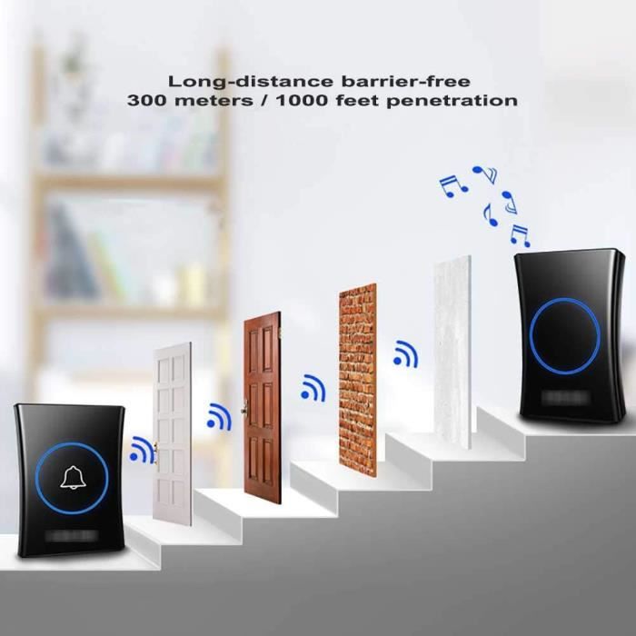 Sonnette Sans Fil Extérieur Etanche,Branchez Le Kit De Sonnette Étanche ...