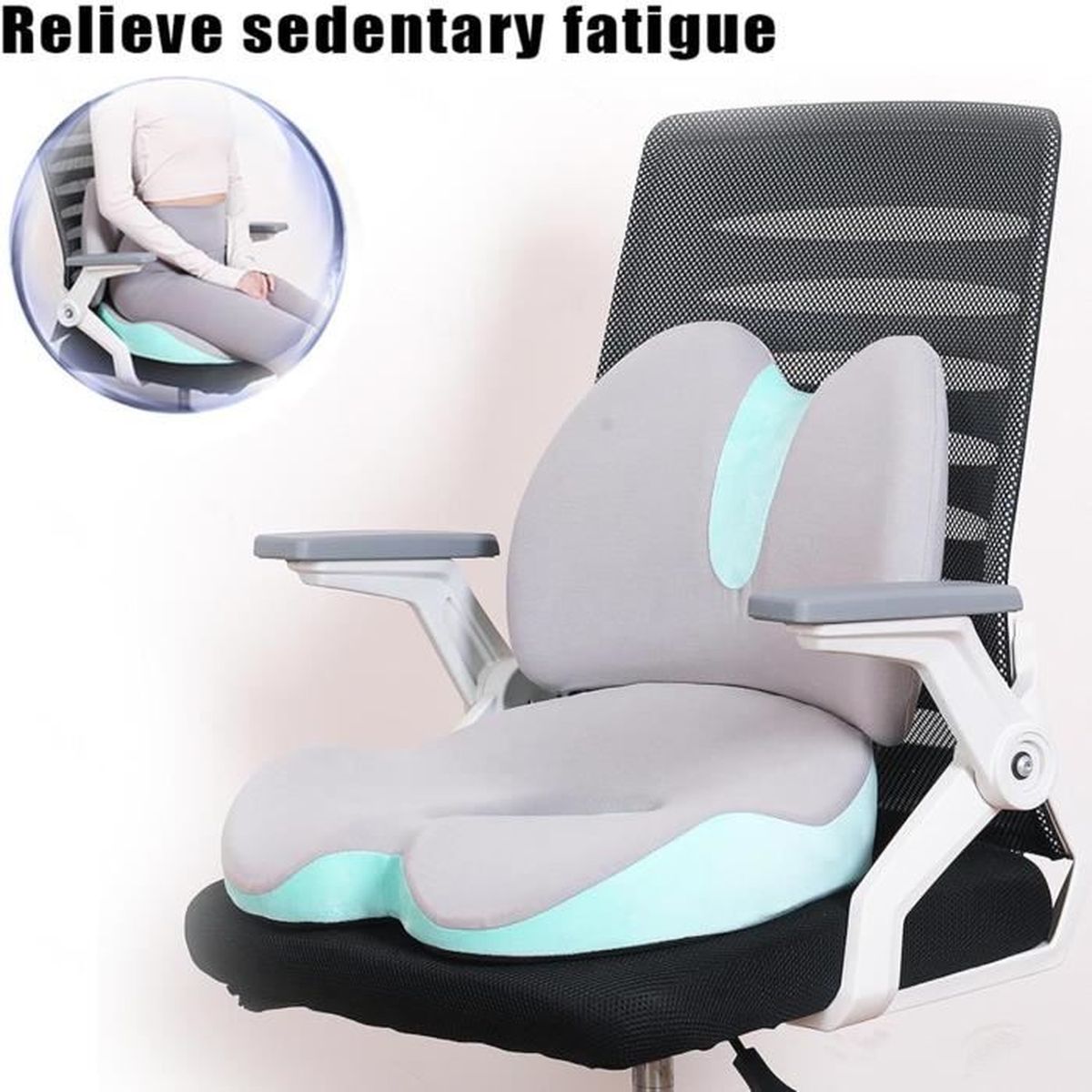 Coussin Assise Ergonomique, (Coussin Siege+Coussin Dos) Maintien Hanche ...