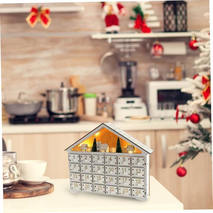 Calendrier de l'Avent en bois, calendrier de l'Avent vide réutilisable ...