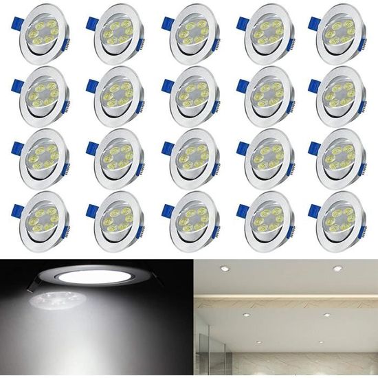 AUFUN Lot de 20 Spots LED encastrables orientables 3W éclairage encastré intérieur Projecteur ...