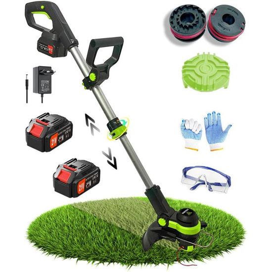 Wrneaoch 21V Coupe Bordure sans Fil avec Batterie Debroussailleuse Electrique sans Fil avec ...
