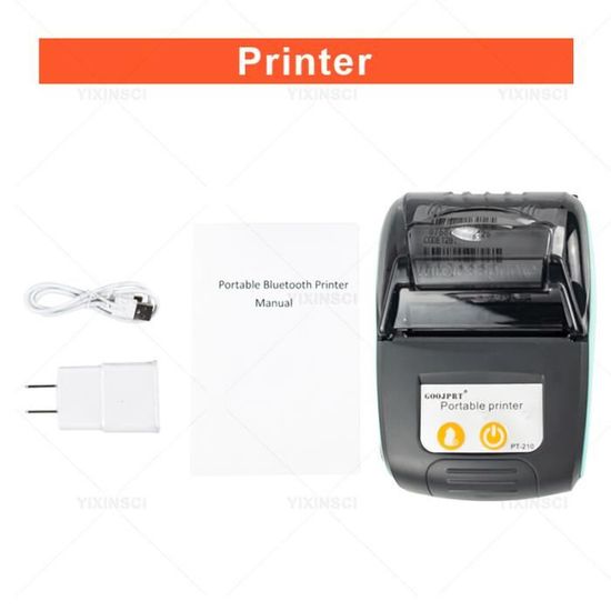 Mini-imprimante thermique Portable - Bluetooth - 58mm - Impression sans encre - Compatible ...