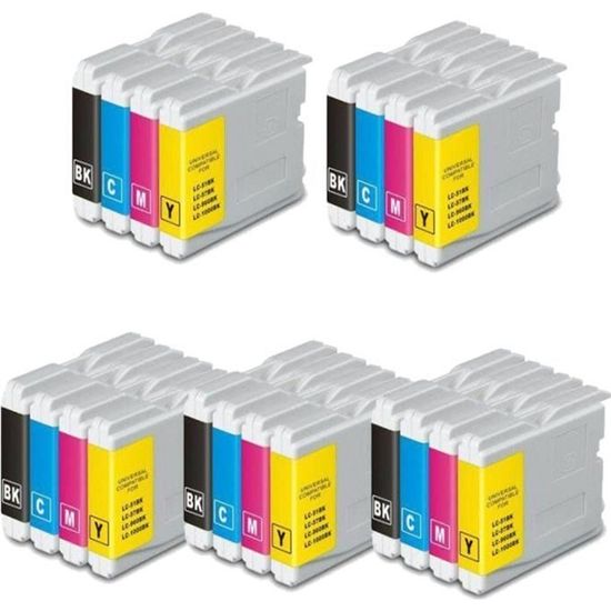 20 ColourDirect LC970- LC1000 Cartouche D'encres Pour Brother DCP130C ...