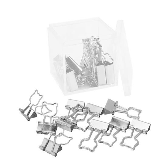 HURRISE Clips en métal 20pcs Petits Clips de Reliure Design de Poignée ...