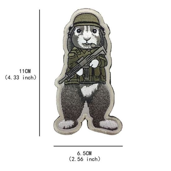 12 Rabbit 2 -Patch brodé Animal,motif léopard,tigre,ours,loup,abeille ...