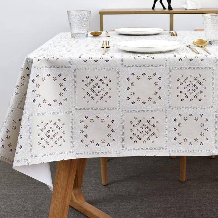 Nappe de table rectangulaire en PVC imperméable facile à nettoyer pour ...