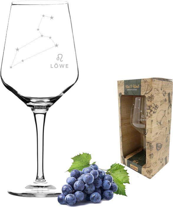 Verre Vin Signe Du Zodiaque Lion Dans Un Emballage Cadeau lgant ...