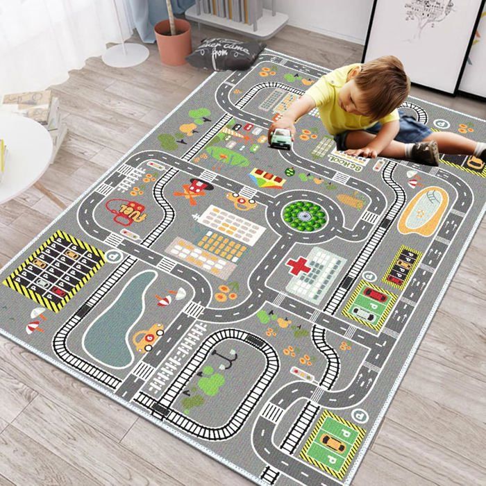Tapis Voiture Enfant,Tapis Circuit Voiture Pour Enfant,Tapis Route ...