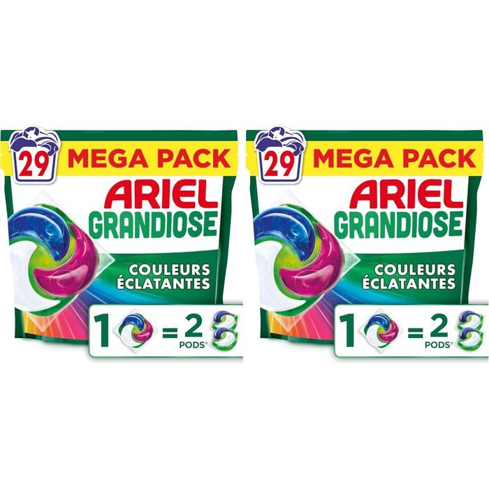 Pods Grandiose Couleurs Eclatantes,Lessive en Capsules,29 Lavages,Idéal ...