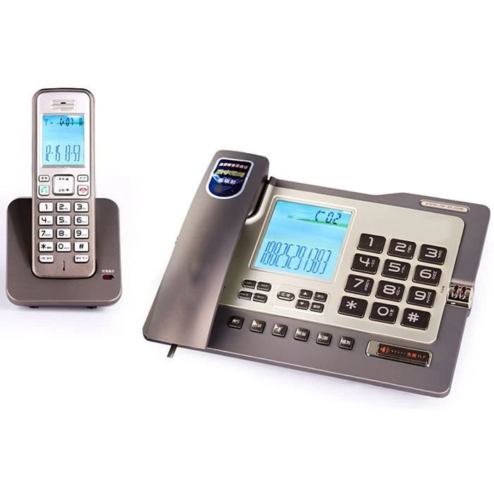 Téléphone Câblé, FSK-DTMF Appelant Dual System Téléphone Fixe avec ...