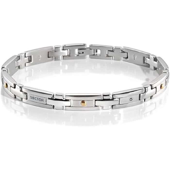 Sli57 - Basic - Bracelet Homme - Acier Inoxydable - Pvd Or Jaune - 23 ...