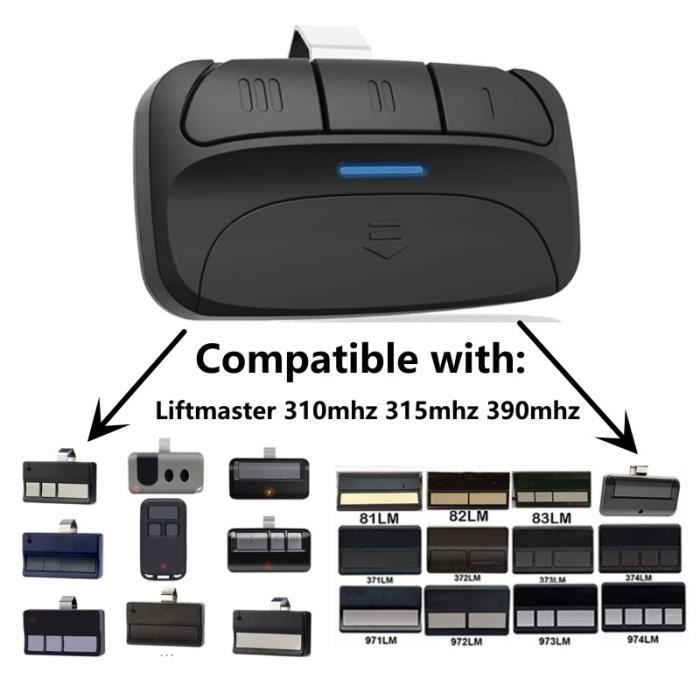 Liftmaster-Télécommande de porte de garage compatible avec 315 MHz,code ...