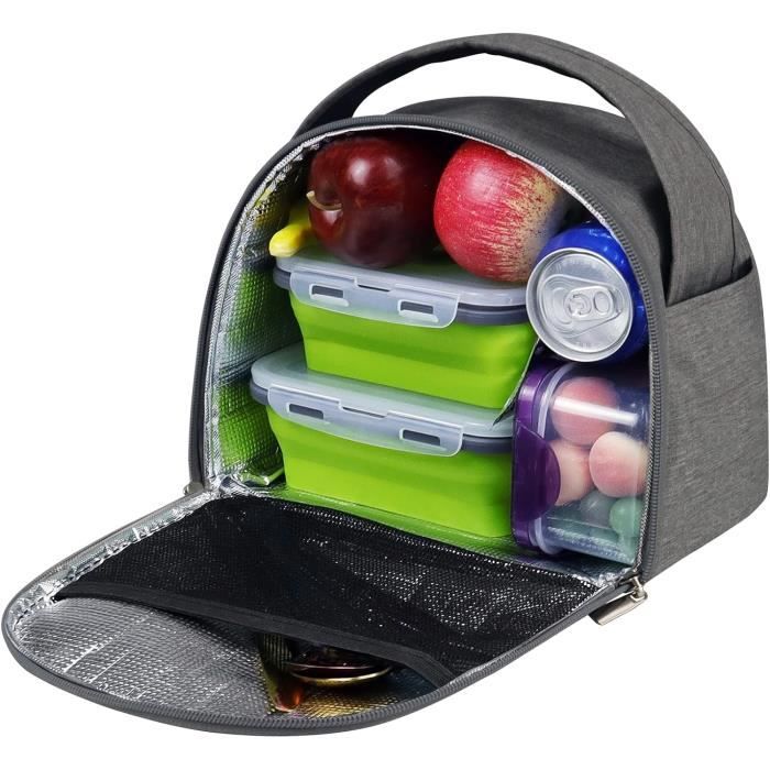 Sac Isotherme Repas 8L - Gloppie - Boite à Repas - Gris - Portable ...