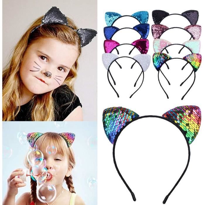 Serre-Tête De Chat Serre-Tête De Paillettes En Forme D’Oreilles De Chat ...