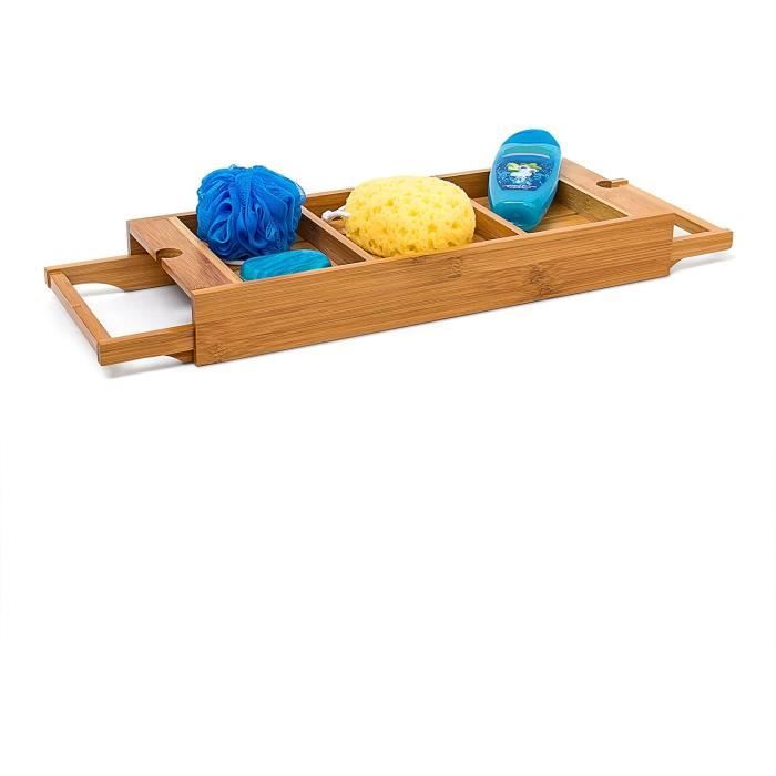 Pont de baignoire Tablette de bain Porte-savon Support en bois de ...
