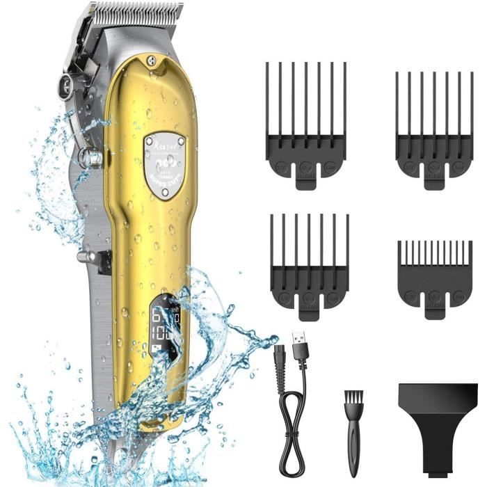 Tondeuse Cheveux Hommes, Tondeuse Cheveux Professionnelle Electrique sans Fil, Kit de Tondeuse ...