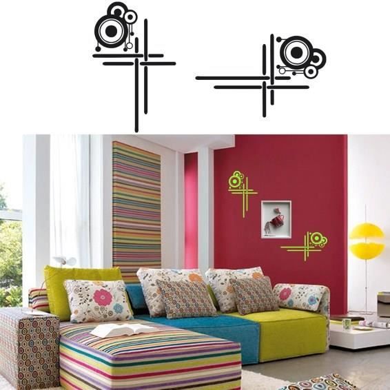 Sticker mural Cadre moderne (sticker noir) - Cdiscount Maison