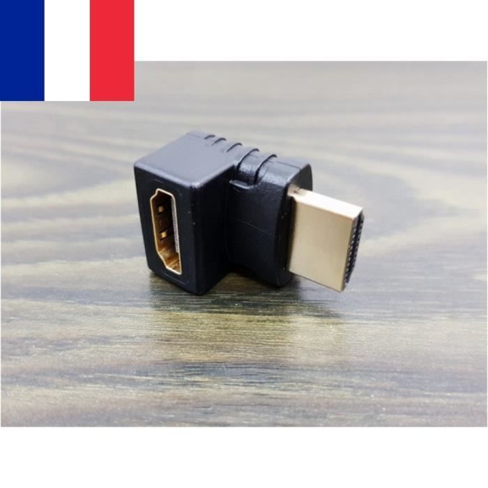 Adaptateur coudé raccord 90 degrés HDMI mâle – femelle - Coude Idéal ...
