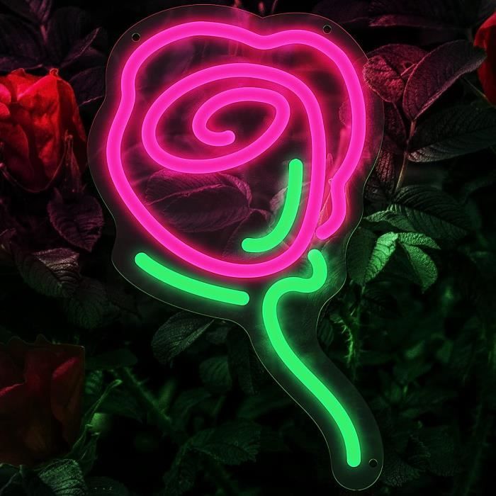 Rose Neon Mural, Enseigne Lumineuse Avec Gradation À 6 Niveaux Et ...