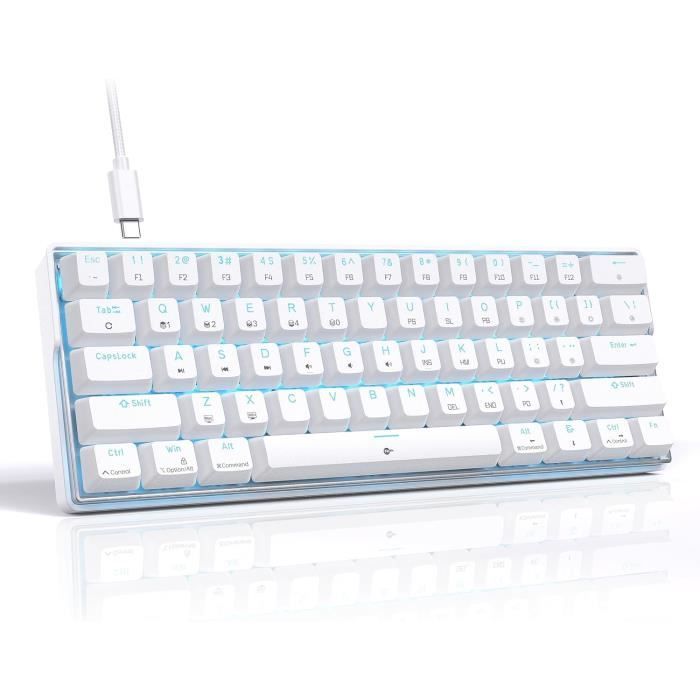 60% Mechanical Keyboard, K61Se Wired Gaming Keyboard With Blue Switches ...