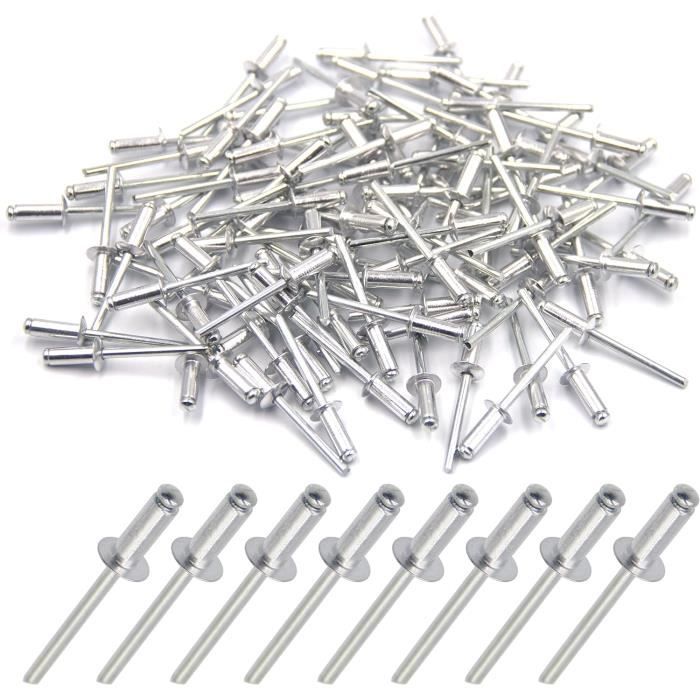 100 Pièces De Rivets Aveugles En Aluminium 4.8 X 10Mm, Rivets À Bout ...