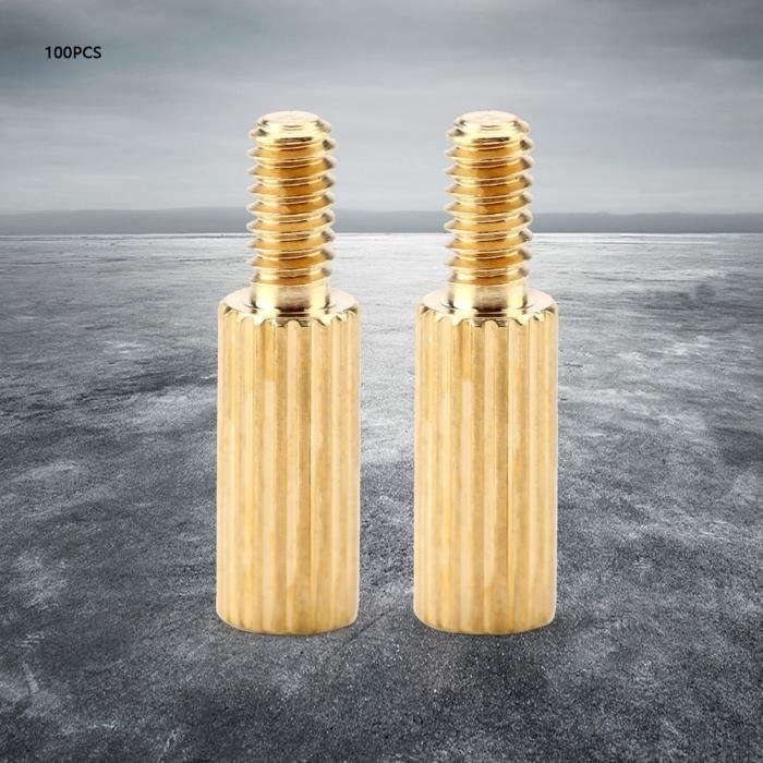 Cikonielf goujons de pilier de filetage en laiton 100 pièces M2 laiton ...