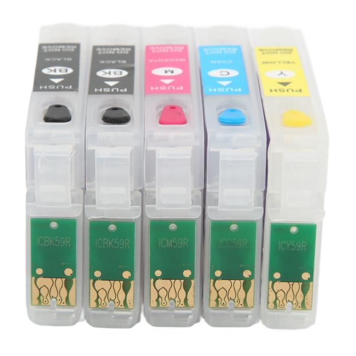 Cikonielf jeu de cartouches d'encre 5 pièces cartouche d'encre BK C M Y ...