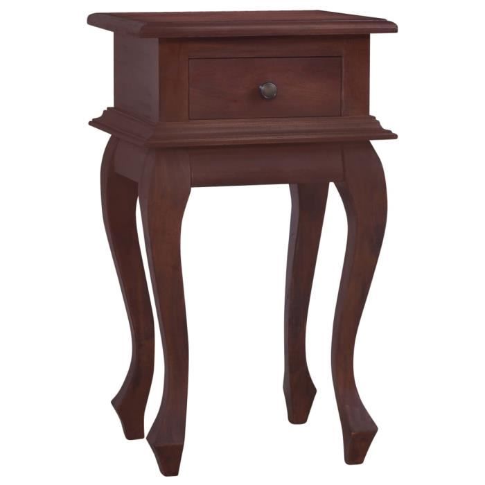 TAM Table de chevet Marron classique 35x30x60 cm Bois d'acajou 85816 ...