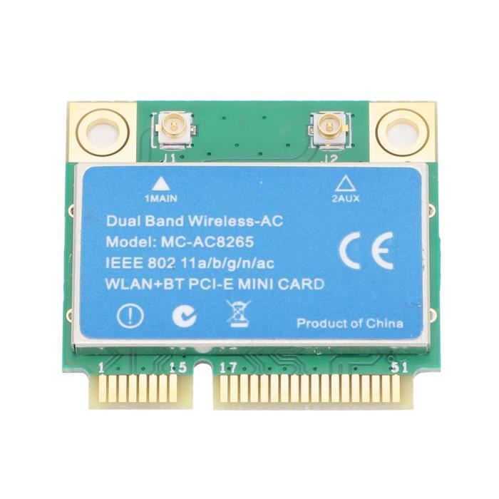 Garosa Carte WLAN + BT Carte MINI PCI-E Double Bande 2,4GHz/5GHz 1200M ...