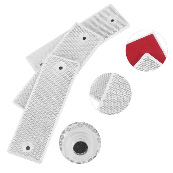 10pcs blanc rectangulaire - sur le réflecteur de voiture autocollant ...