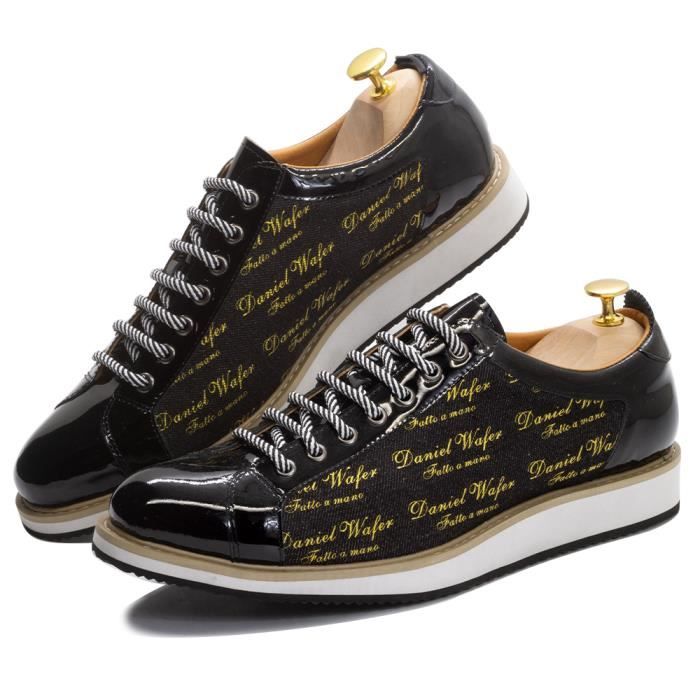 Baskets De Rue En Cuir Véritable Verni Pour Homme, Chaussures De Voyage ...