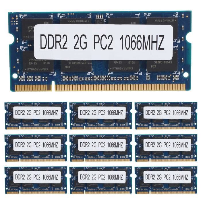 10 PièCes DDR2 2GB Laptop Memory Ram 1066Mhz PC2 8500 SODIMM 1.8V 200 ...