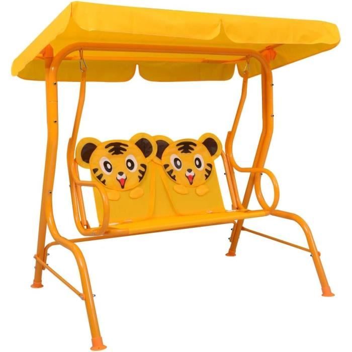 Balancelle pour Enfants Jardialancelle avec Auvent Tissu Jaune ...