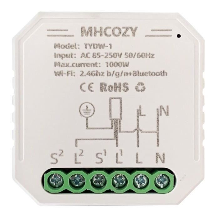 MHCOZY Interrupteur Module Volet Roulant Connecté, Commutateur Rideau ...