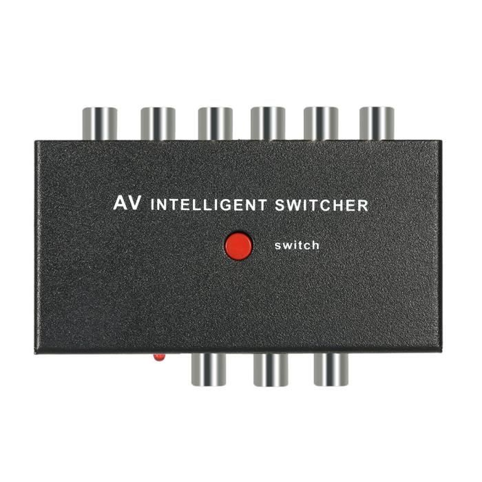 Portable AV Switcher intelligent 2 à 1 canaux RCA Audio Video Switcher ...