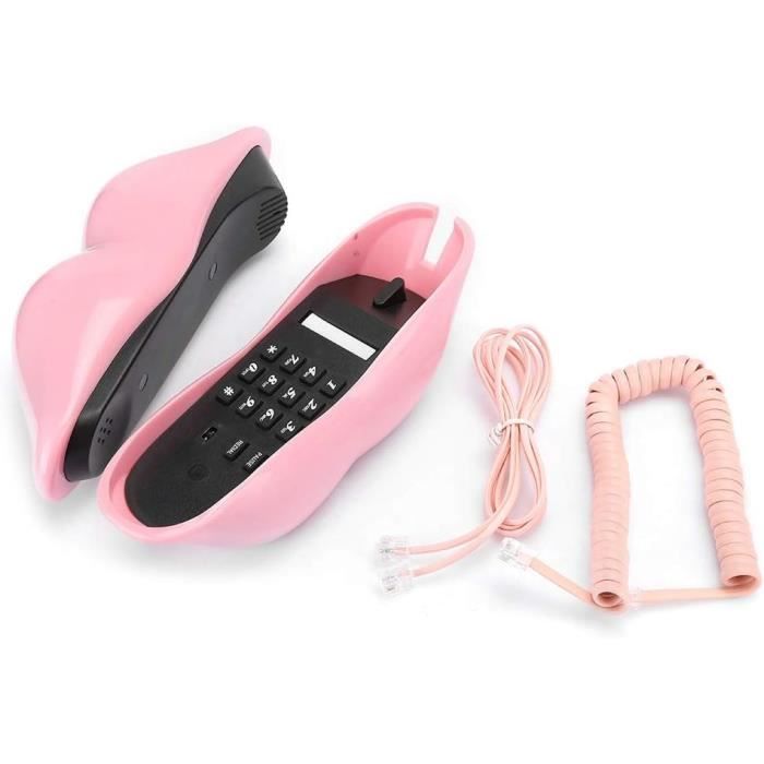 Téléphone En Forme De Lèvres Roses, Téléphone Fixe De Bureau Filaire ...