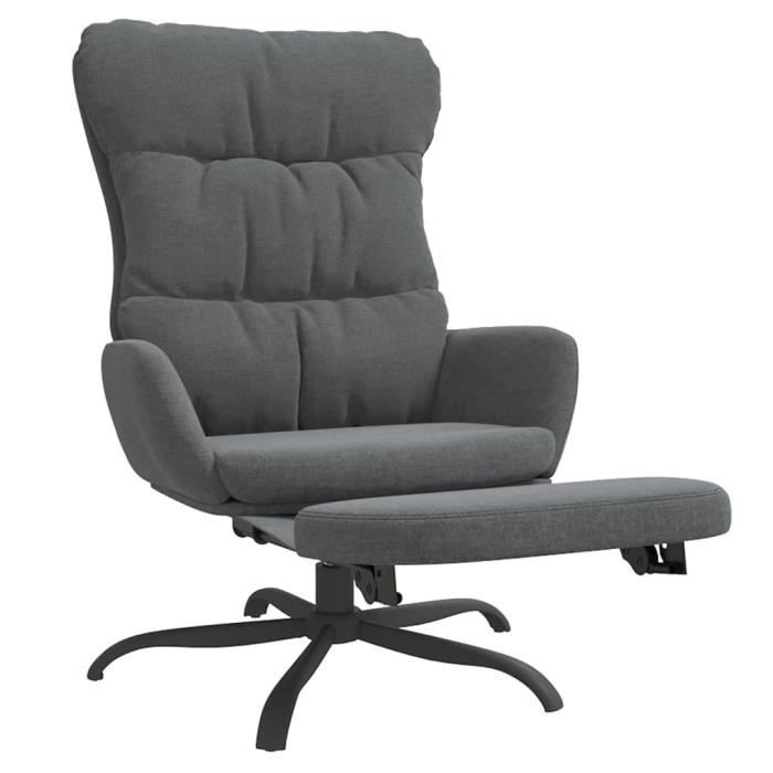 ZERONE Chaise de relaxation avec repose-pied Gris clair Tissu AB3097594 ...