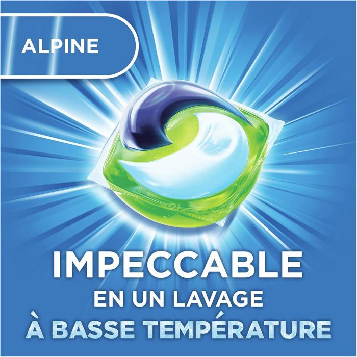 Ariel 3en1 PODS Lessive Liquide En Capsules 50 Lavages, Alpine, Élimine ...