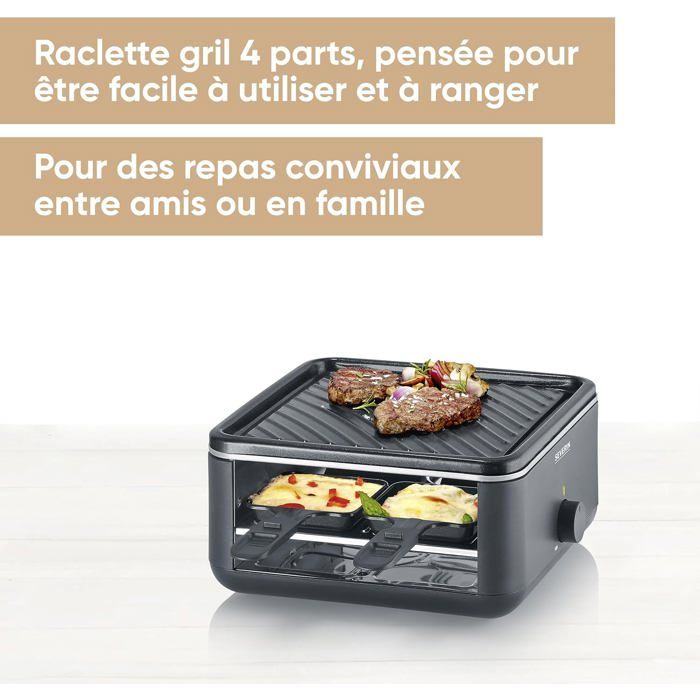 Raclette Gril 4 Personnes, Appareil À Raclette Compact, Mini Raclette ...