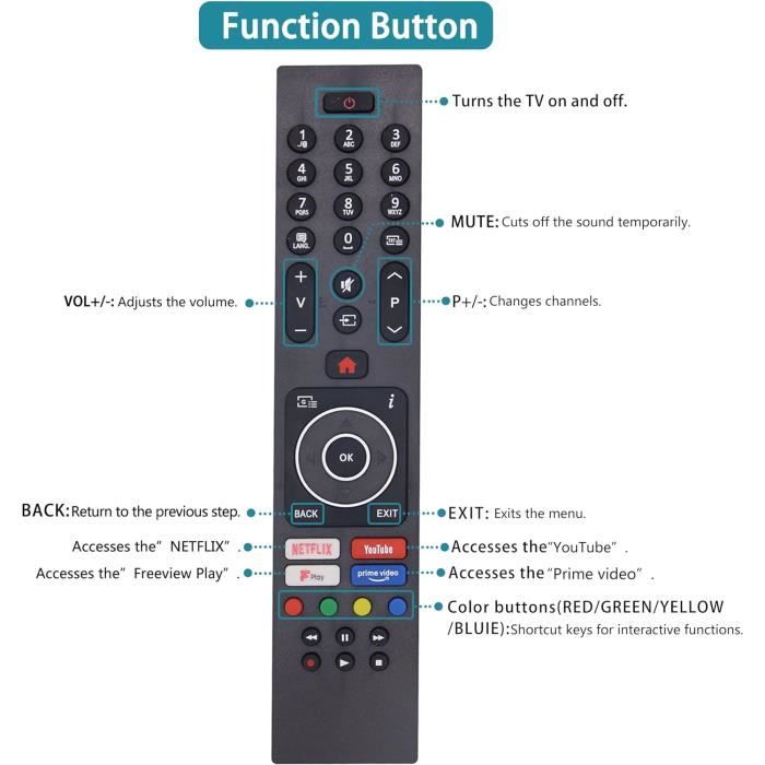 Rc43137P Télécommande Universelle Pour Téléviseur Intelligent Luxor ...