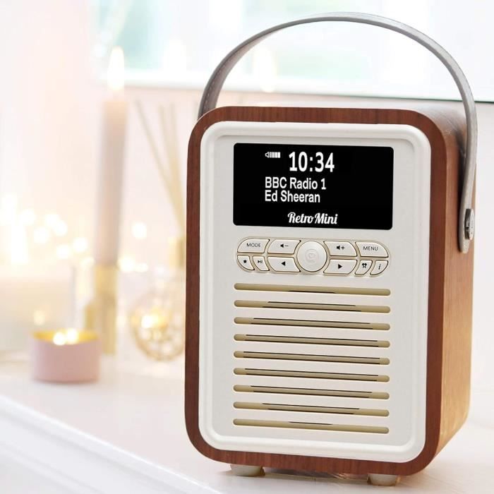 Retro Mini Radio Dab Plus-Dab avec Bluetooth, FM et Radio Réveil ...