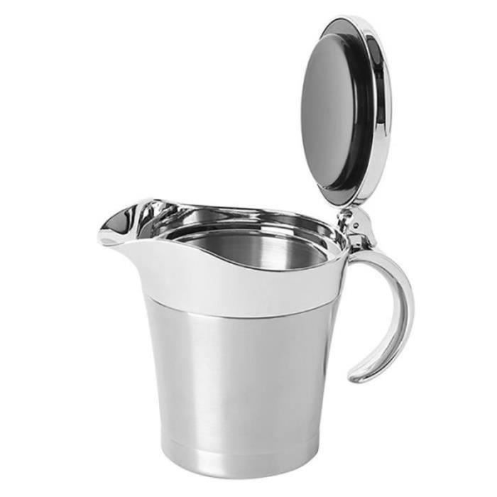 Saucière isolée - SODIAL - Double paroi en acier inoxydable - Couvercle ...