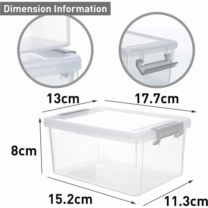 Lot De 6 Petite Boîtes De Rangement 1.25L Avec Couvercle Caisse ...