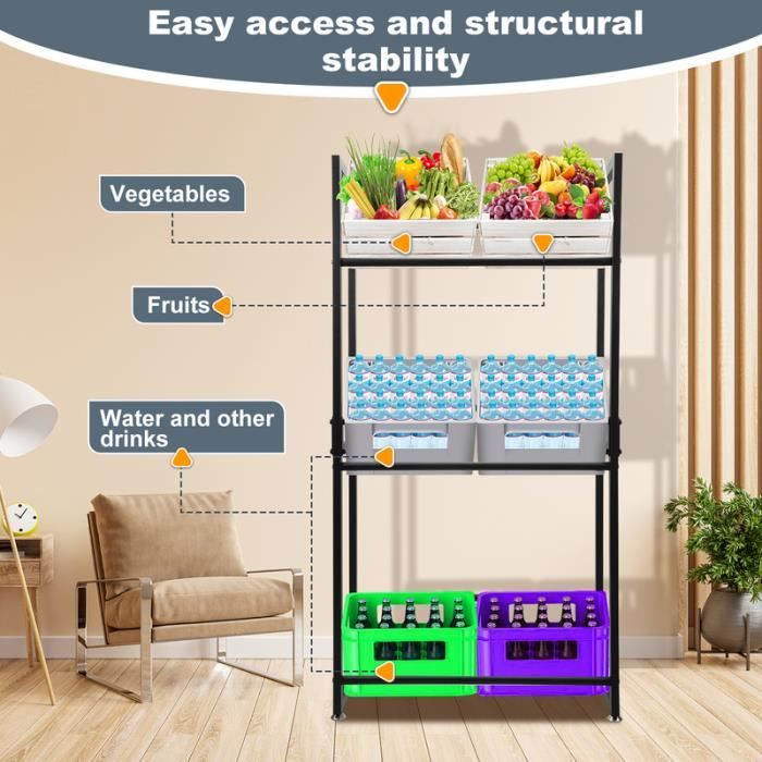 Riossad Étagère à caisses de boissons Support Rangement Bouteilles 2 ...