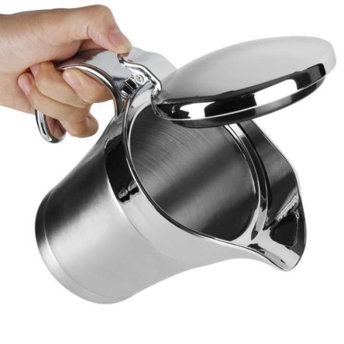 Saucière isolée - SODIAL - Double paroi en acier inoxydable - Couvercle ...