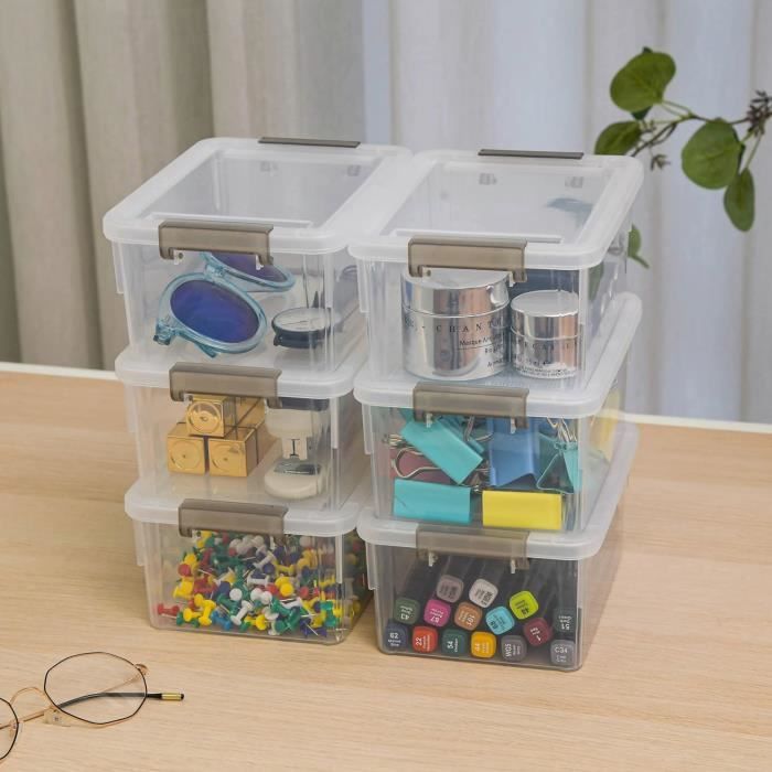 Lot De 6 Petite Boîtes De Rangement 1.25L Avec Couvercle Caisse ...