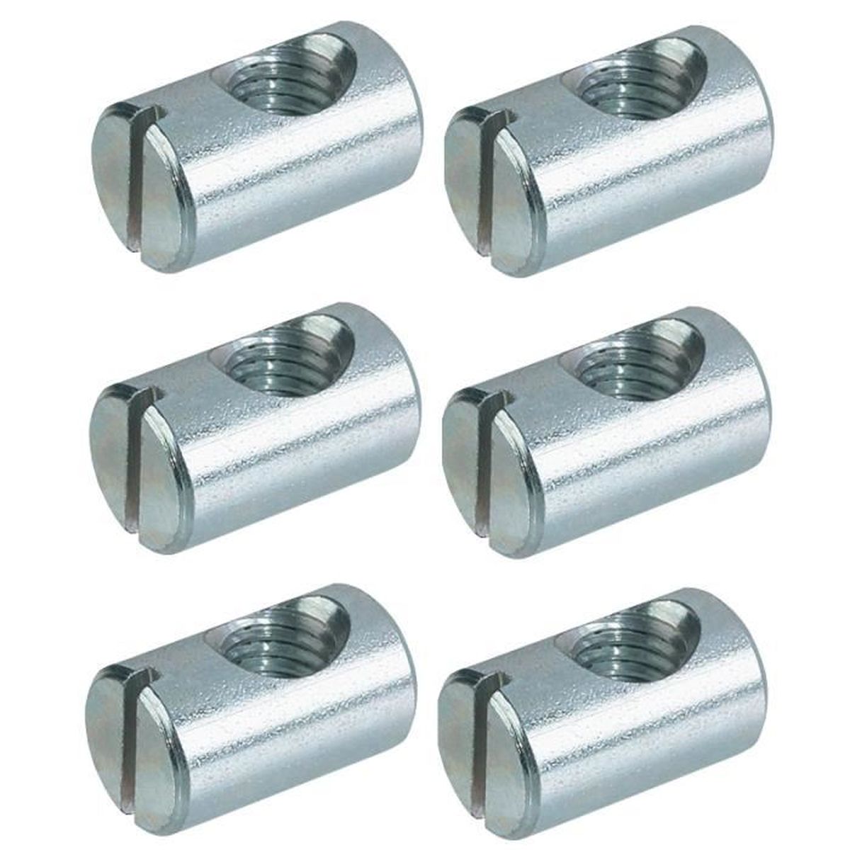 6x ferrure d'assemblage filetage M6 x longueur 20mm x 12mm acier écrou ...