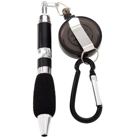 Stylo Rétractable Avec Mousqueton + Clip Ceinture Noir - Cdiscount ...